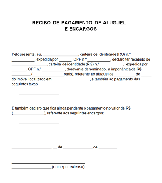 MODELOS DE RECIBO DE PAGAMENTO PARA IMPRIMIR | Recibo de aluguel